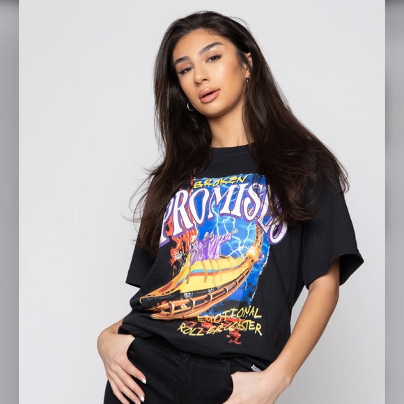 Broken Promises | Tops | Broken Promises Ups And Downs Tee Black | Poshmark